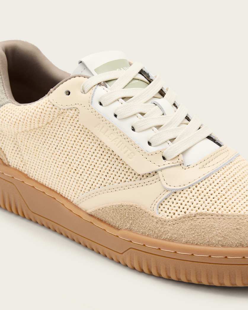 Regan Mesh And Suede Low Top Trainers CHALK WHITE/CLAY | ALLSAINTS